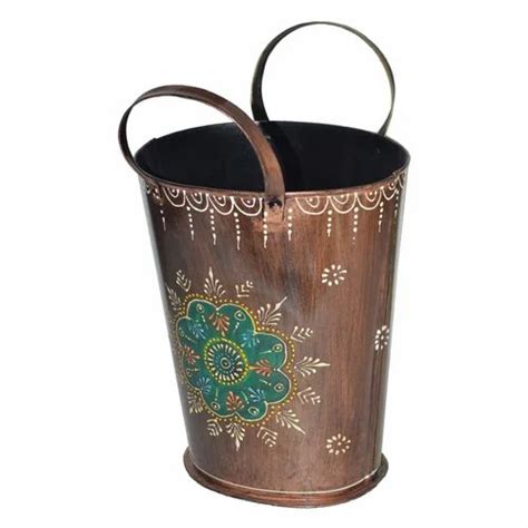 Multicolor Shrinath Art Gallery Iron Pail With Emboss Work At Rs 850