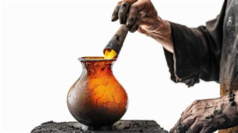 Premium Photo Creative Glass Blowing Process On White Background