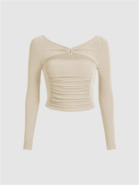 Shein Mod Maglietta Corta Volant Scavato