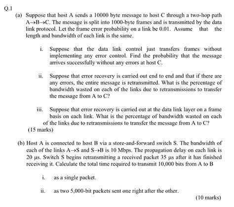 solved q 1 a suppose that host a sends a 10000 byte