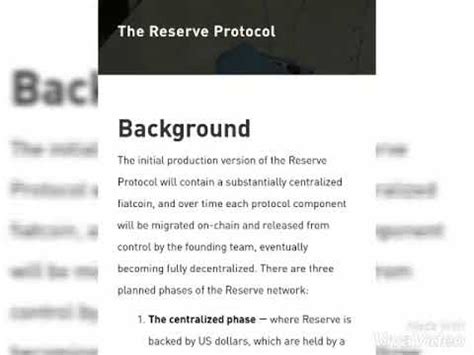 The Reserve Protocol YouTube