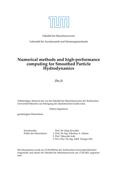 pdf numerical methods and high performance computing for smoothed