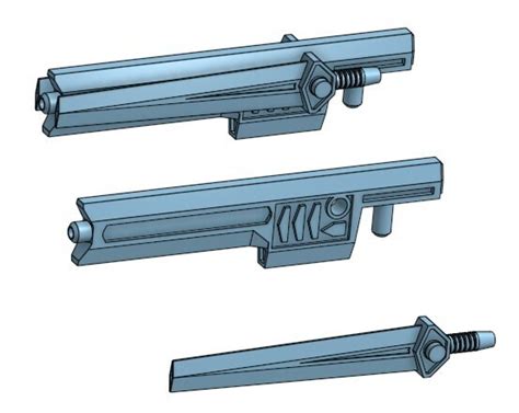 Free 3d File Assault Rifle With Detachable Swords ⚔️ ・3d Print Design