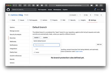 how to rename git s default branch · mark allen