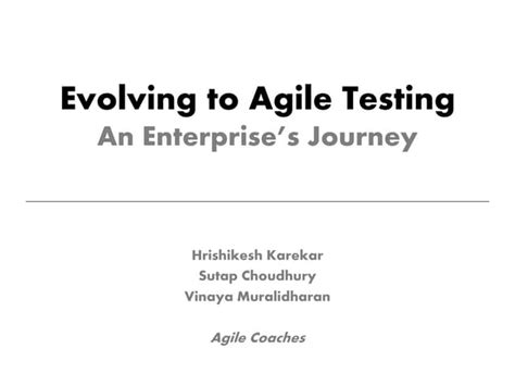 evolving to agile testing pptx