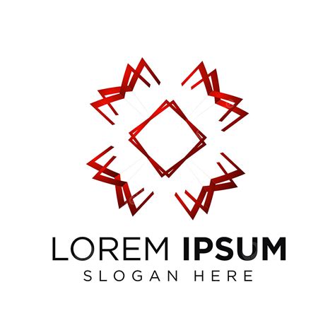 Simple Unique Style Modern Red Square Luxury Abstract Mandala Logo