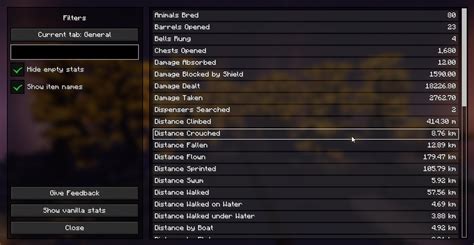 Better Statistics Screen Fabric Minecraft Mod