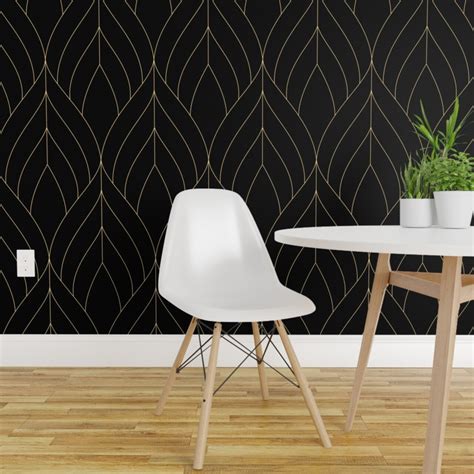 Peel And Stick Wallpaper 2ft Wide Art Deco Blossoms Chic Modern Elegant