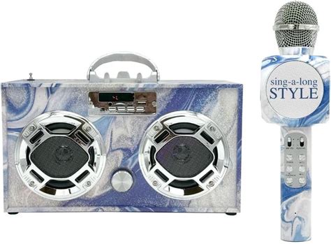 Blue Swirl Bundle Karaoke Microphone And Boom Box Trend Tech Brands