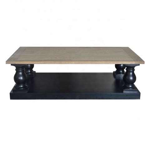 Balustrade Antique Rectangular Solid Wood Coffee Table Hoolnn