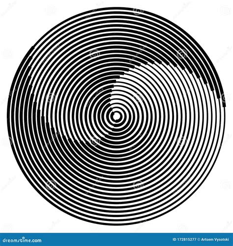 Monochrome Spiral Geometric Rotating Radial Lines Abstract Design Element Abstract Vortex Line