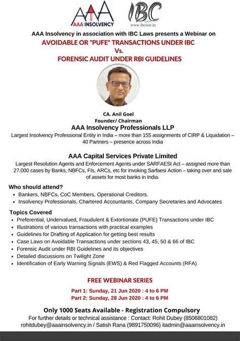 Avoidable Or Pufe Transactions Under Ibc Vs Forensic Audit Under Rbi Guidelines Soolegal