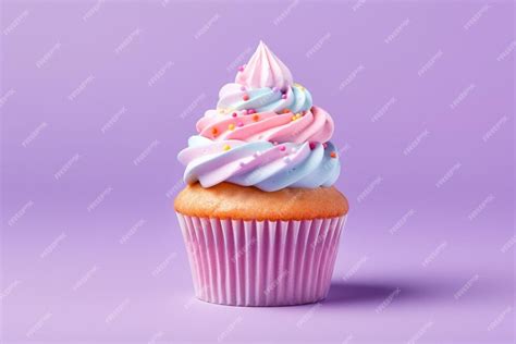 Premium Ai Image There Is A Cupcake With Pink Frosting And Sprinkles