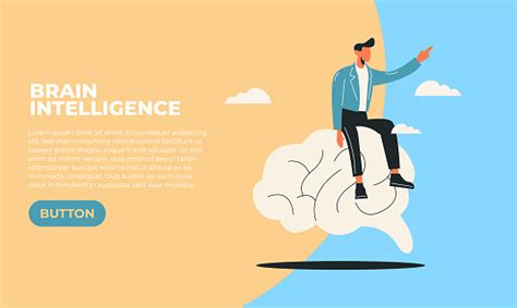 뇌 지능 인지 능력 분석적 사고 정신 예리함 웹 슬라이더 및 배너 디자인 평면 벡터 일러스트 레이 션 웹페이지에 대한 스톡 벡터 아트 및 기타 이미지 Istock