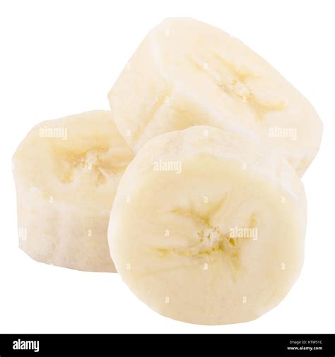 Isolated Banana Peeled Slices Piece Ripe Banana Isolated On White