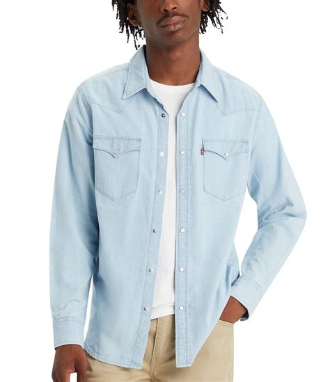 Levis® Classic Fit Long Sleeve Woven Western Denim Shirt Dillards