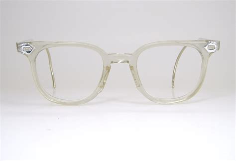 Vintage 50s Mens Horn Rim Glasses Eyeglasses Sunglasses Clear