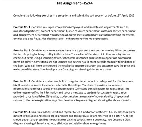 Solved Lab Assignment 1s244 Complete The Following