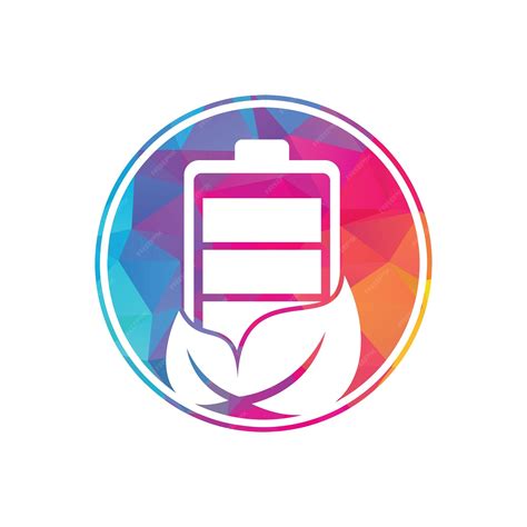 리프 배터리 로고 디자인 벡터 아이콘 에코 자연과 배터리 로고 템플릿 디자인 일러스트 프리미엄 벡터