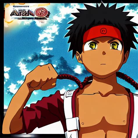 Afroamerikanischer Anime Junge Mit Brauner Haut Im Naruto Stil Rot