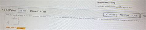 Solved Assignment Scoring Your Last Submission Is Used For Chegg
