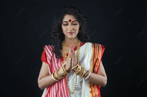 Mulher Bengali Rezando Kolkata Oeste Vetor Fundo E Imagem Para Download