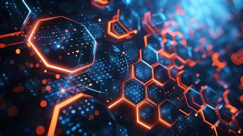 Abstract Glowing Hexagonal Background Technology And Science Concept