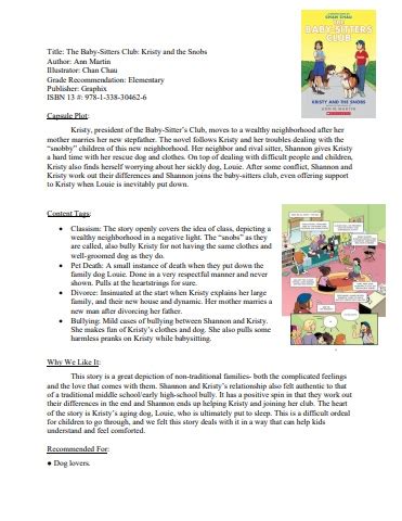 Kristy And The Snobs Flipbook By Graphic Novel Advisory Board Fliphtml