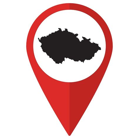 Premium Vector Red Pointer Or Pin Location With Czech Republic Map