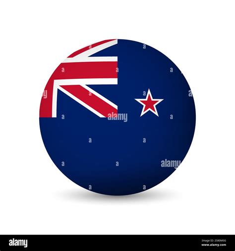 New Zealand Flag 3d Sphere In Colours Of Flag Representing A Country