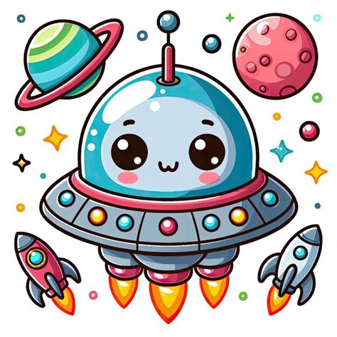 Premium Vector Cute Spaceship