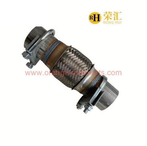 China Factory Car Exhaust Flexible Pipe Double Braid Design With Nipple Pipes For Car Exhaust
