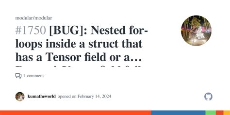 Bug Nested For Loops Inside A Struct That Has A Tensor Field Or A