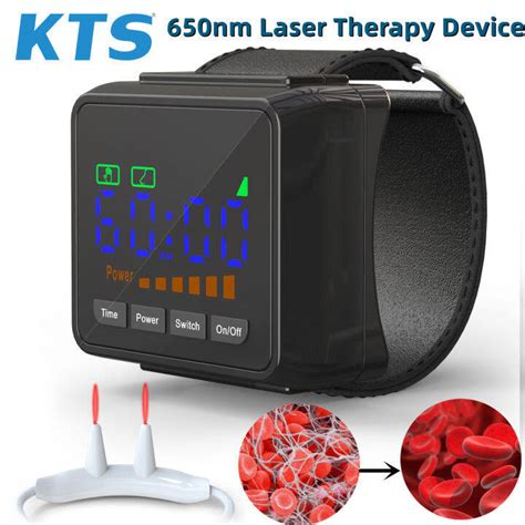 KTS 10 Holes LLLT Laser Blood Glucose Watch Household 650nm Laser Wrist