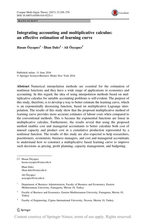 Integrating Accounting And Multiplicative Calculus An Effective