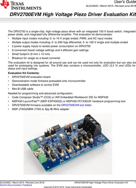DRV EVM User S Guide Rev C DRV EVA Manual
