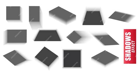 definir efeito de sombra realista isolado ilustração 3d vetor premium