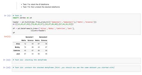 Solved • Task 11a Stack The Df Dataframe • Task 11b Then