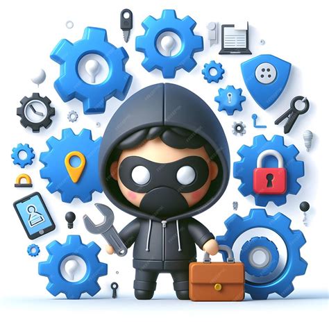 Premium Photo Hacking Gear Concept As Equipped With The Latest Tech With White Background And
