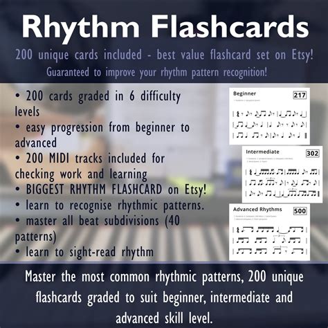 Rhythm Flashcards Tracker Midi Files Levels Midi Learning Theory Practice Flash Cards