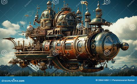 Steampunk Time Machine Stock Illustration Illustration Of Gears 286616861