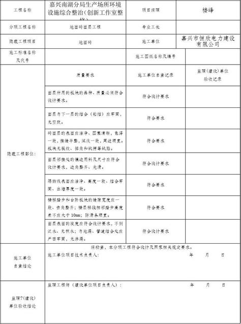 装饰装修隐蔽工程验收记录表范例word文档在线阅读与下载文档网