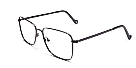 Retro Glasses In Black Metal And Rectangular Alfred Pb4