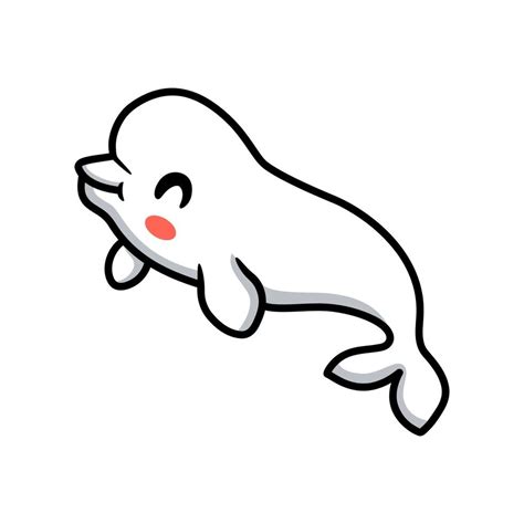 Cute Little Beluga Whale Cartoon 10807875 Vector Art At Vecteezy