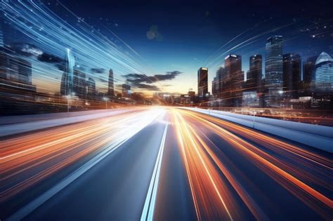 Premium Ai Image Create A Visual Representation Of Fast Data Movement On A Road Using Motion