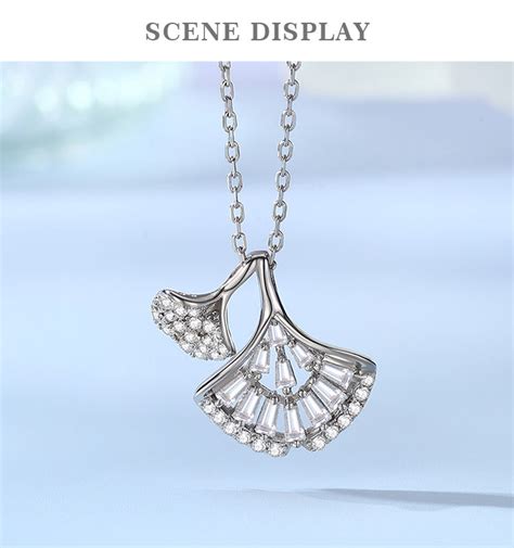 Alice Jewelry 925 Sterling Silver Zircon Leaves Charm Pendant Necklace