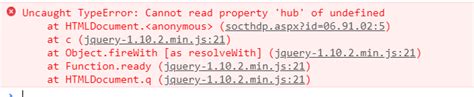 Cannot Read Property Hub Of Undefined In Aspx Page With