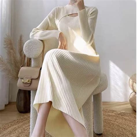 イエベ服 肌見せリブニットワンピース（イエベ春向け・イエベ秋向け） ワンピース イエベファッション専門通販 Iebel