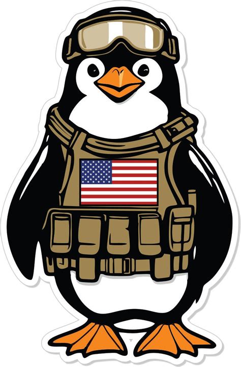 Arctic Warfare Flightless Aviator Tactical Penguin Sticker Adorn Yo