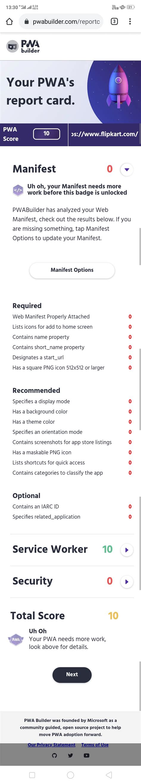 Manifest Not Attached Properly · Issue 1947 · Pwa Builderpwabuilder